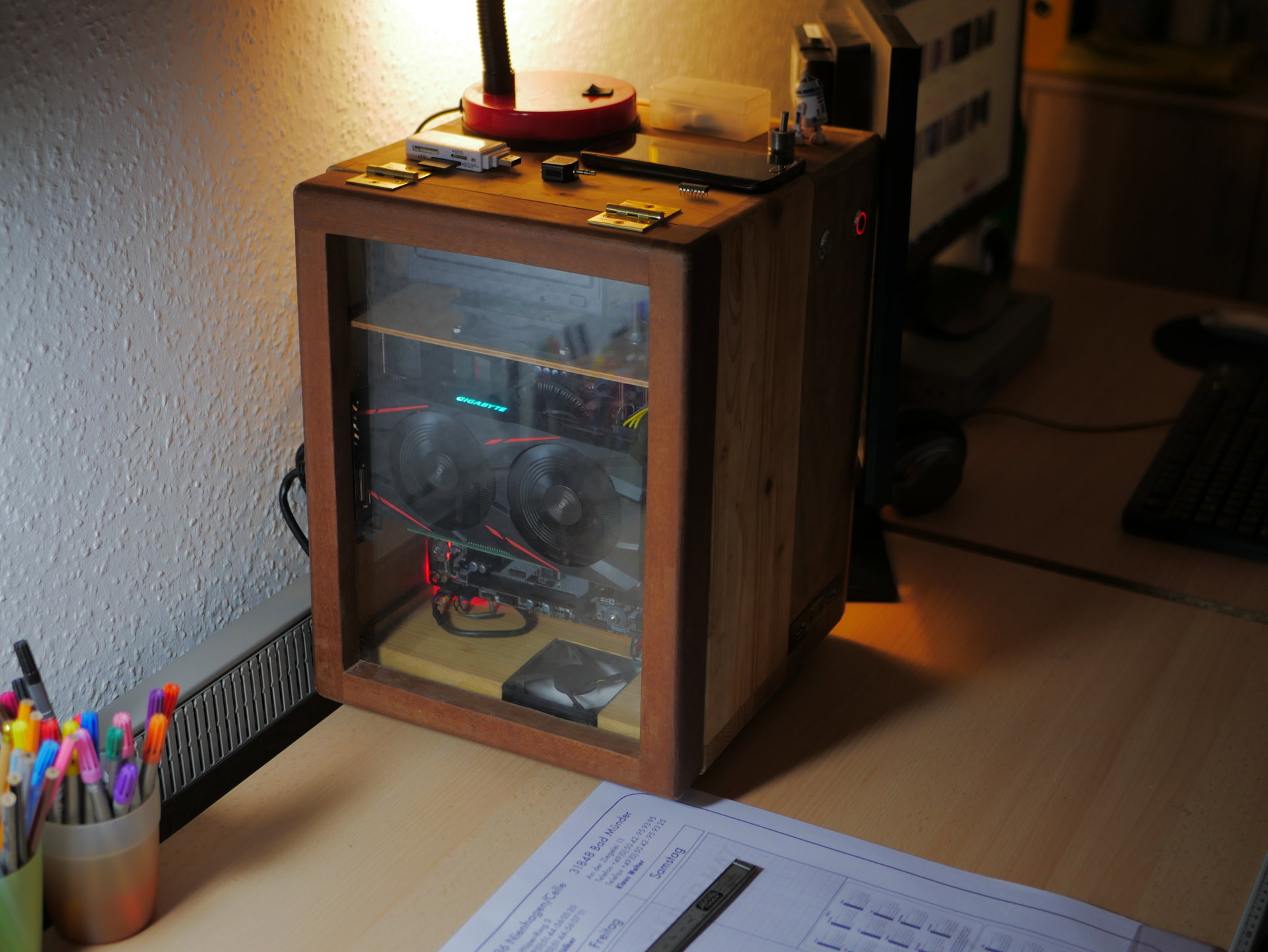 My homemade WoodPC named "Karl", build as I was 13years old in 2015 ...