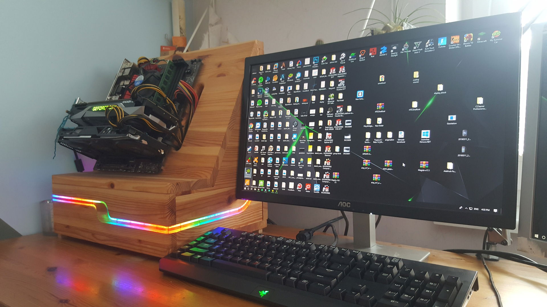 Custom built wooden PC with enough RGB! » builds.gg