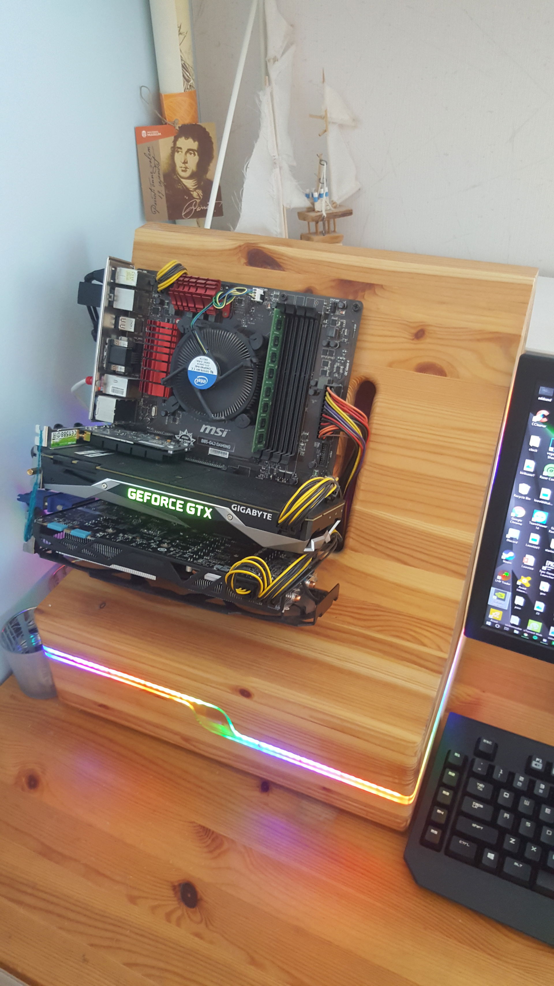 Custom built wooden PC with enough RGB! » builds.gg