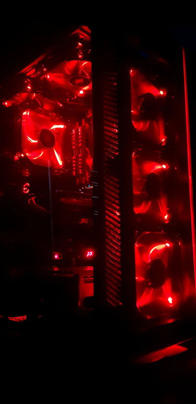 Lian Li O11 XL, custom loop, front distro plate, black & yellow » builds.gg