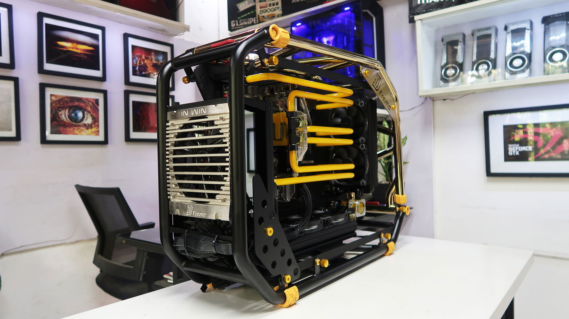 Custom Pc Build #59 " Amber " In-Win D-Frame 2.0 Gold Gaming Gaming Pc ...