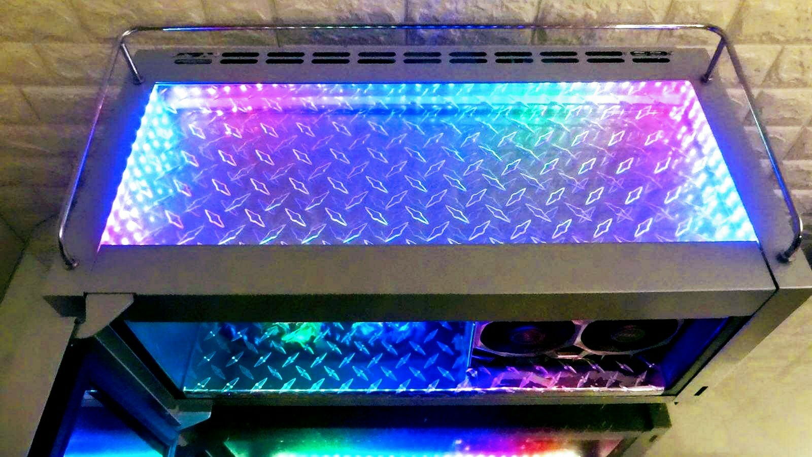 Red Bull Mini Fridge PC - Diamond Plate Infinity Mirror » builds.gg