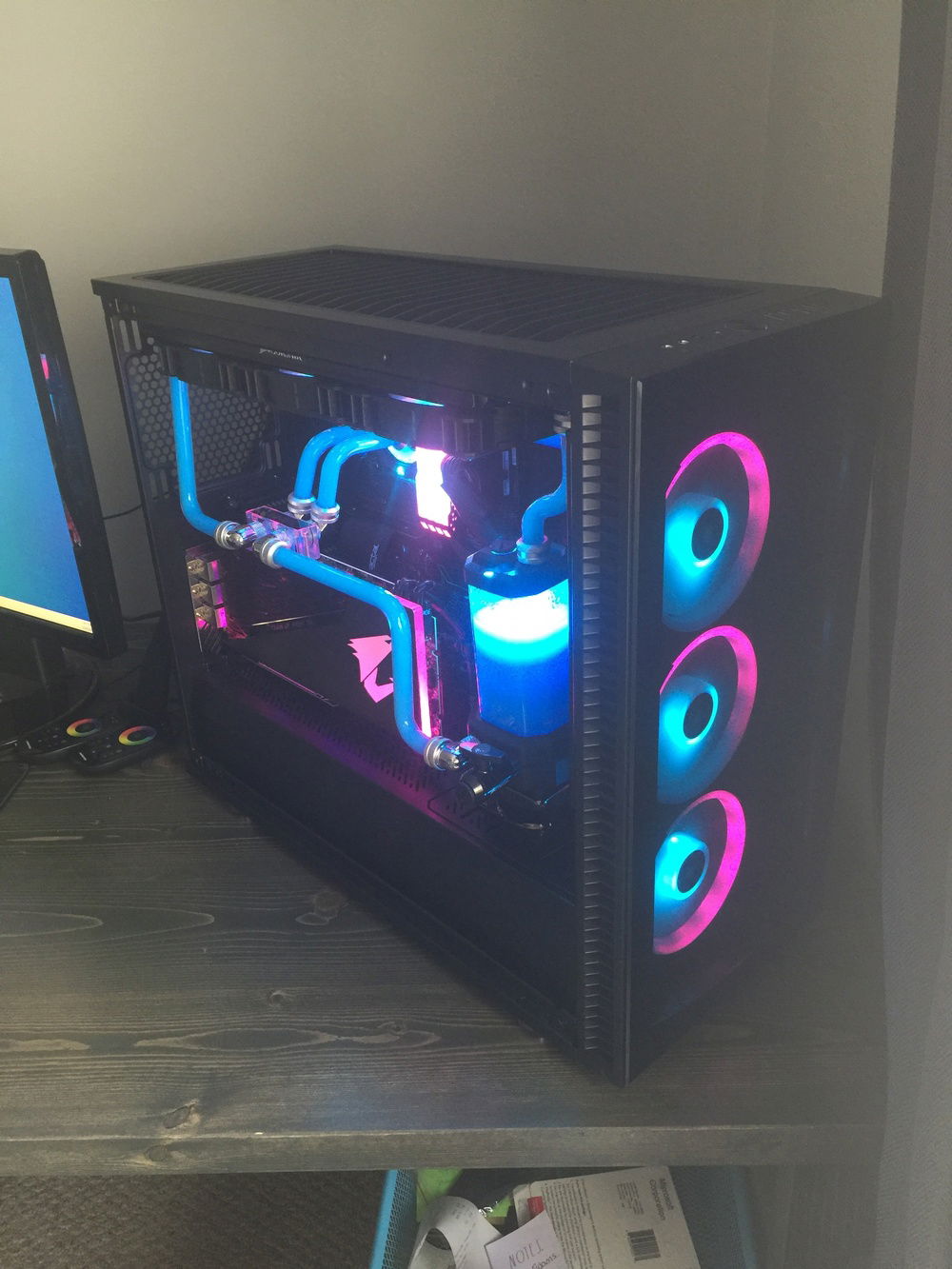 My First Build Ever Custom Loop I9 9900k 2080 Ti Builds Gg
