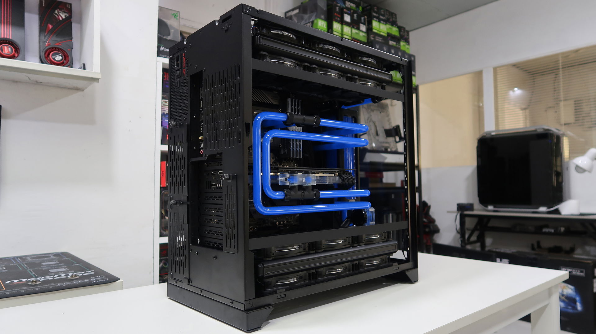 Custom Pc Build #68 " Azure " Asus Gaming Streaming Set-up Lian--Li 011 ...