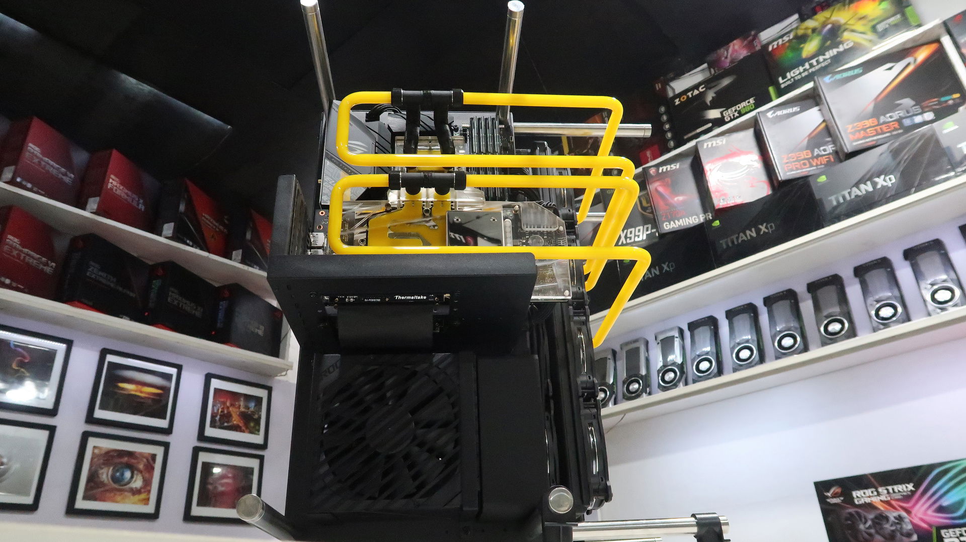 Custom Pc Build #69 " Elise " Black and yellow Asus Gaming Pc on a ...