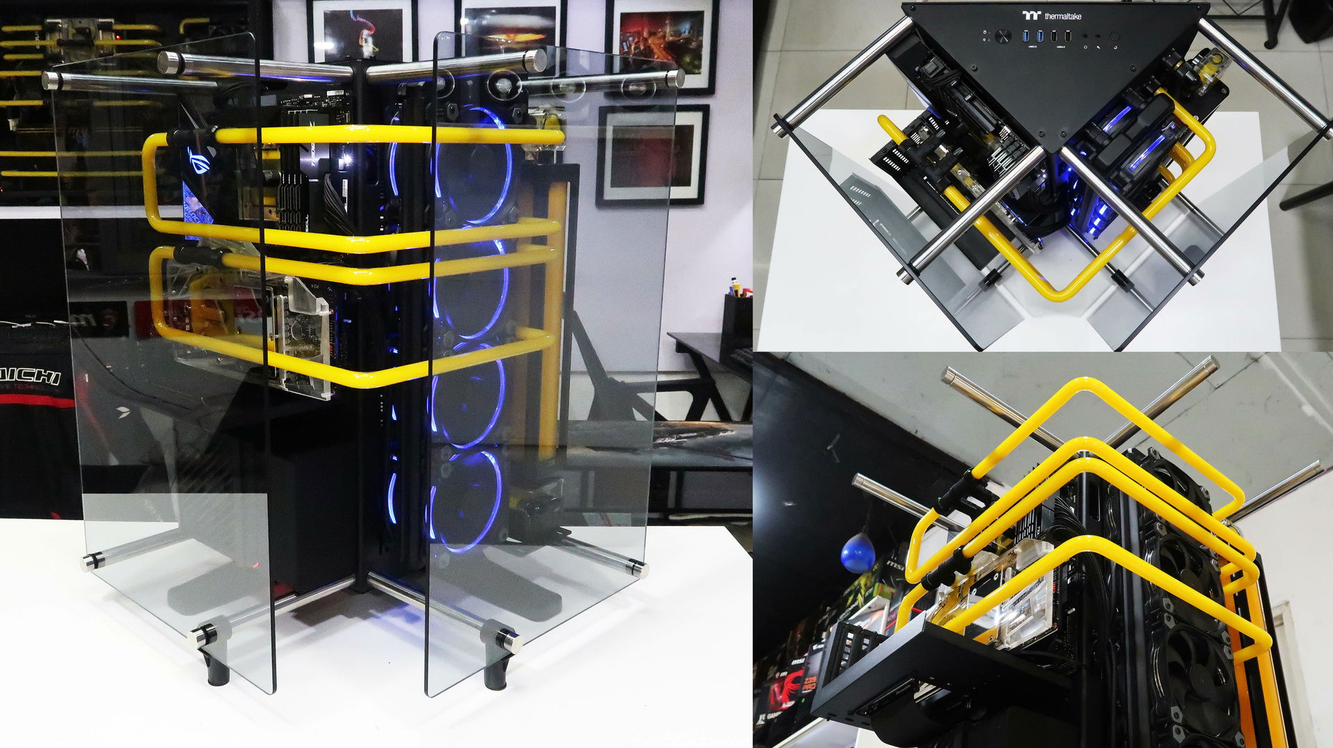 Custom Pc Build #69 " Elise " Black and yellow Asus Gaming Pc on a ...