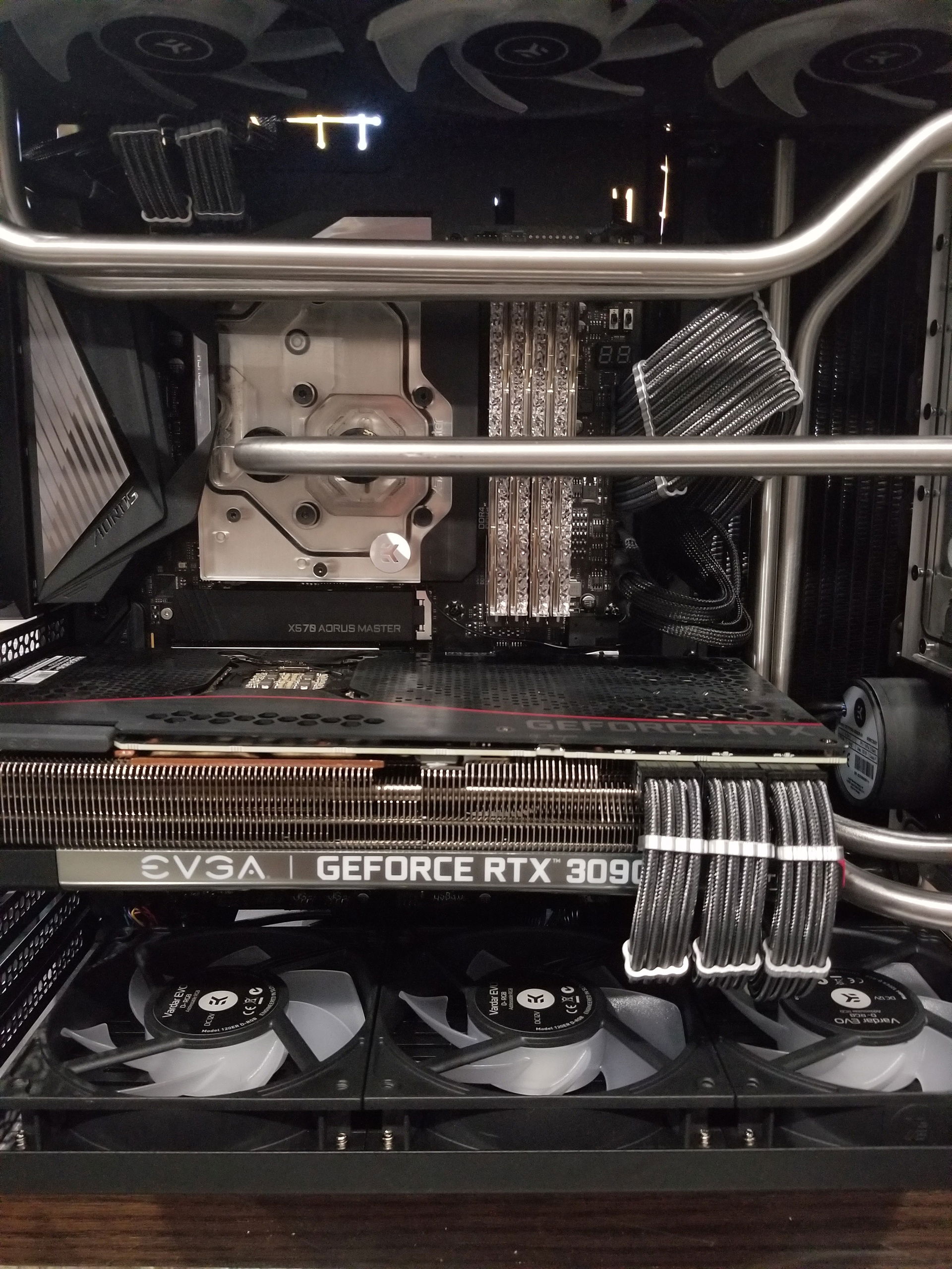 Stainless "pipe dream" PC build w/ custom built desk! » builds.gg