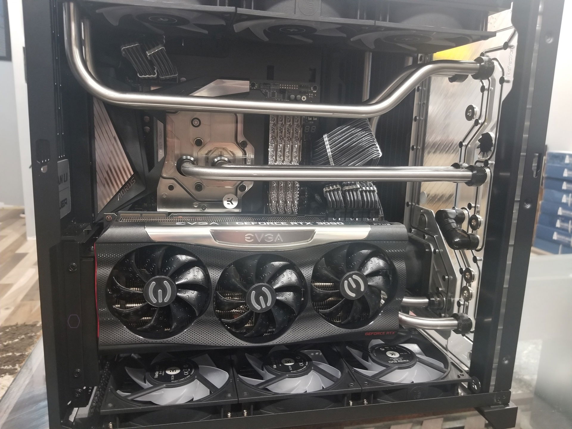 Stainless "pipe dream" PC build w/ custom built desk! » builds.gg