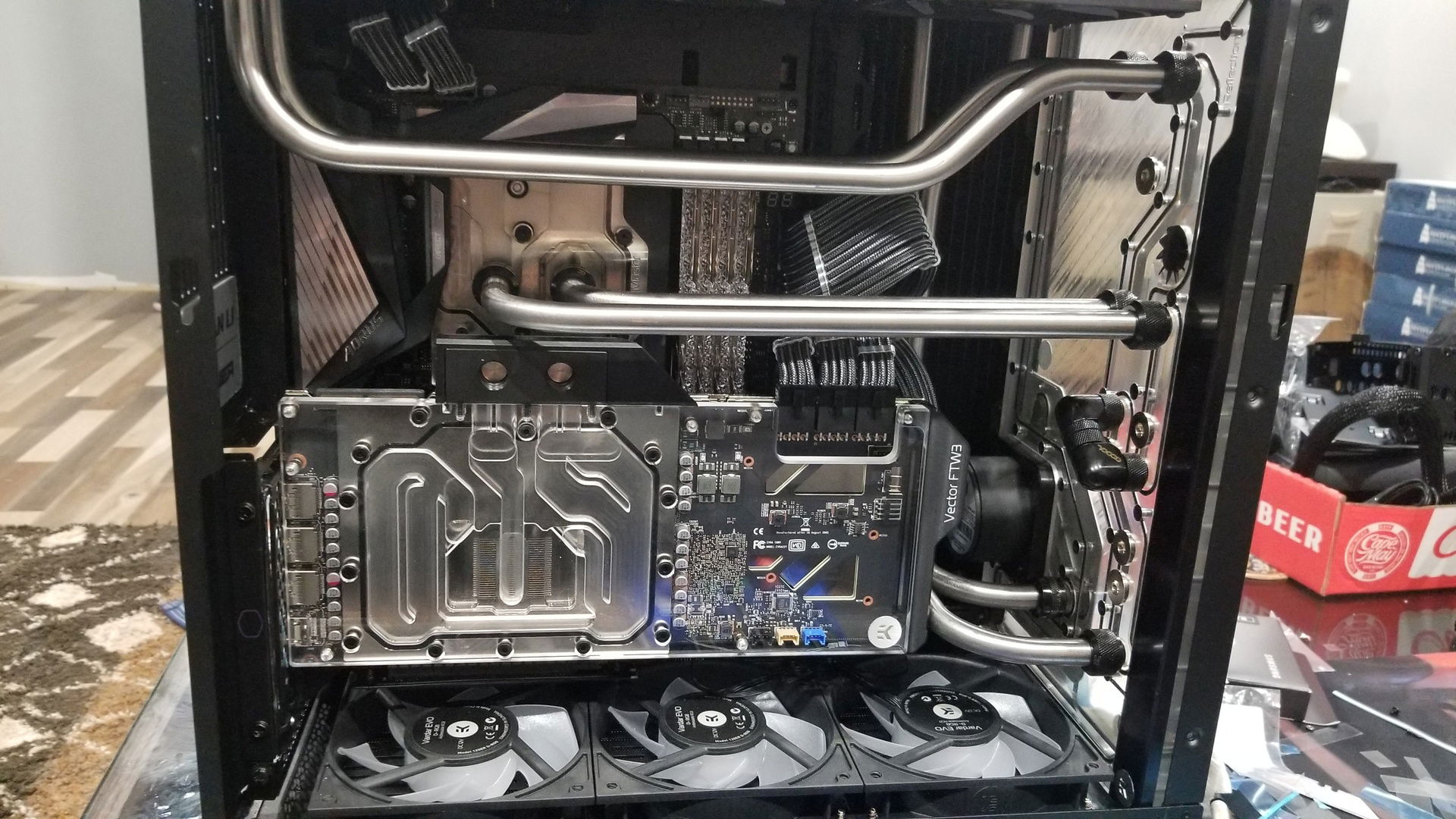 Stainless "pipe dream" PC build w/ custom built desk! » builds.gg