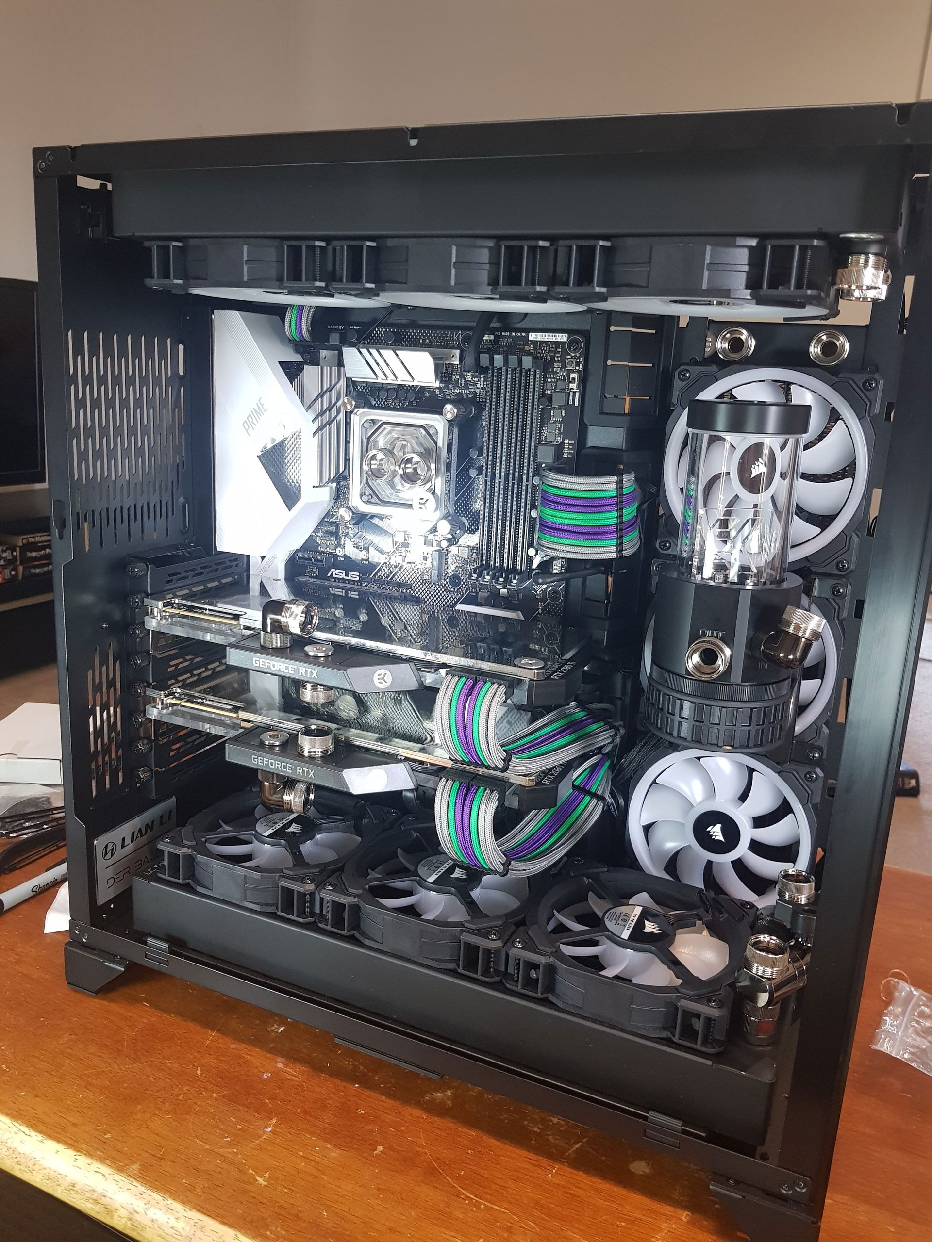 Overkill Green and Purple SLI Custom Loop » builds.gg