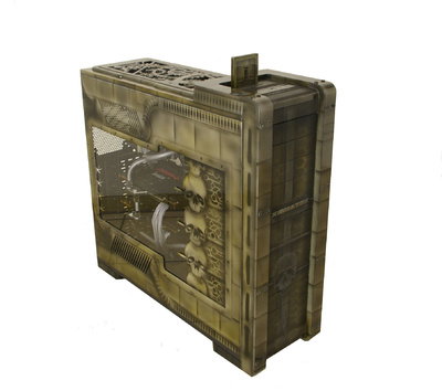 Lian Li O11 XL, custom loop, front distro plate, black & yellow » builds.gg