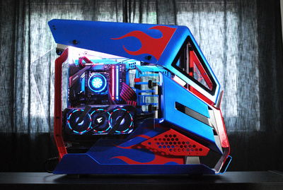 "COSK" - a wooden PC desk with a computer inside » builds.gg