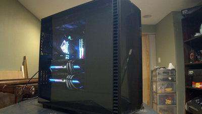 "COSK" - a wooden PC desk with a computer inside » builds.gg