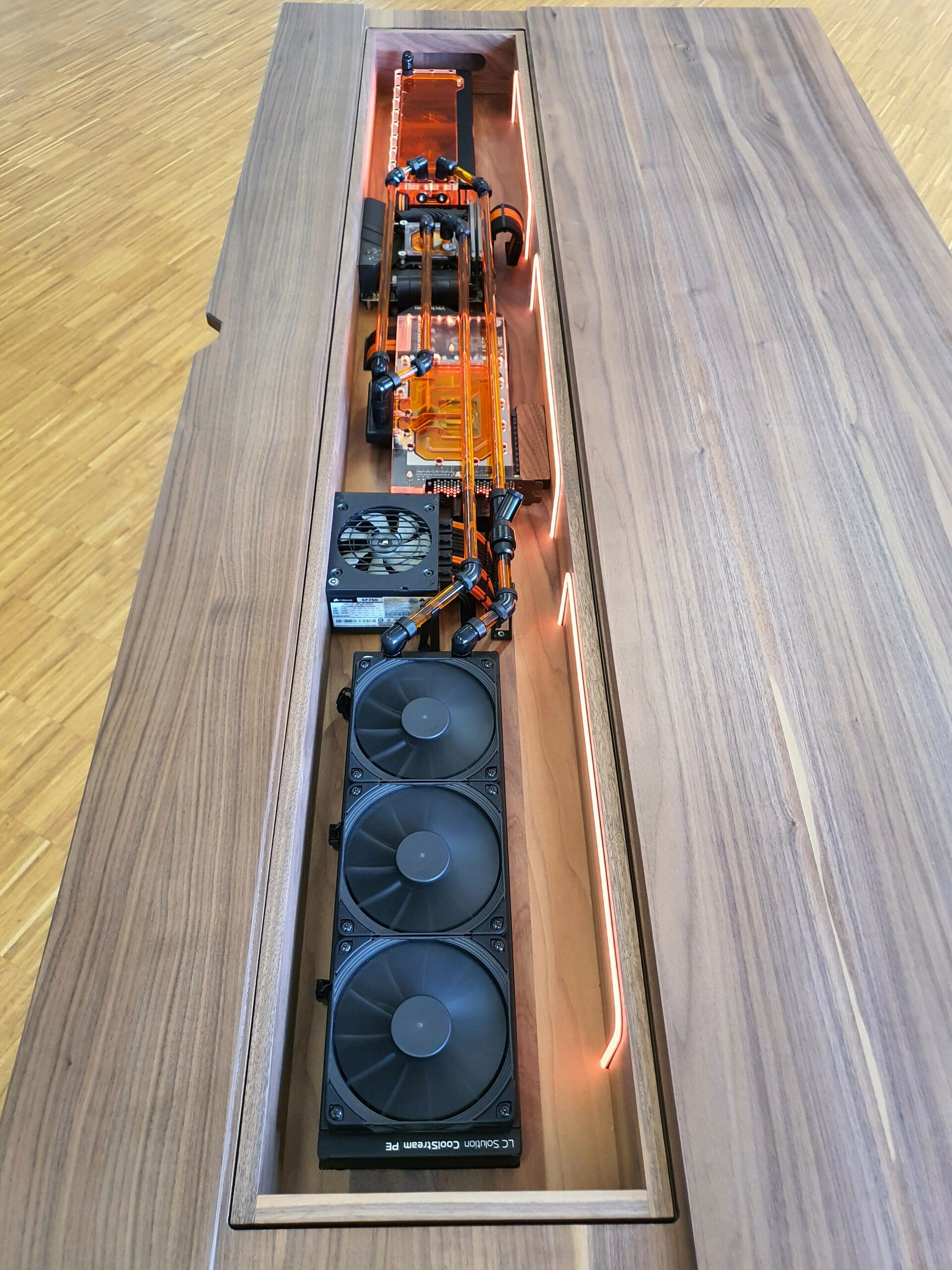 "COSK" - a wooden PC desk with a computer inside » builds.gg