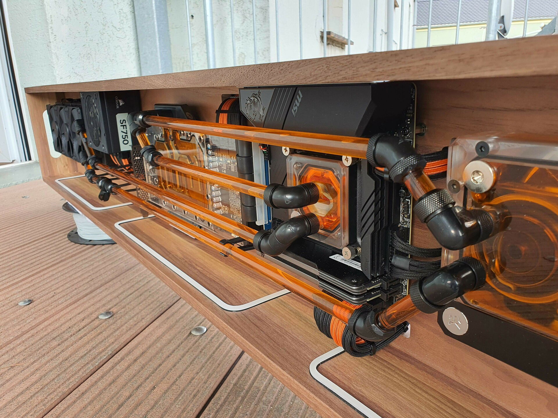 "COSK" - a wooden PC desk with a computer inside » builds.gg