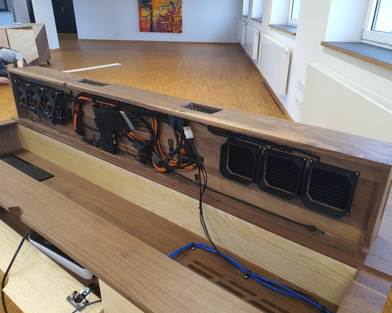 "COSK" - a wooden PC desk with a computer inside » builds.gg