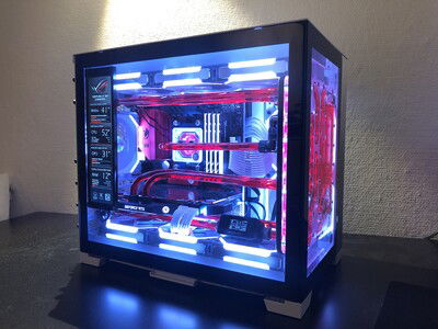 Red Bull Mini Fridge watercooled PC » builds.gg