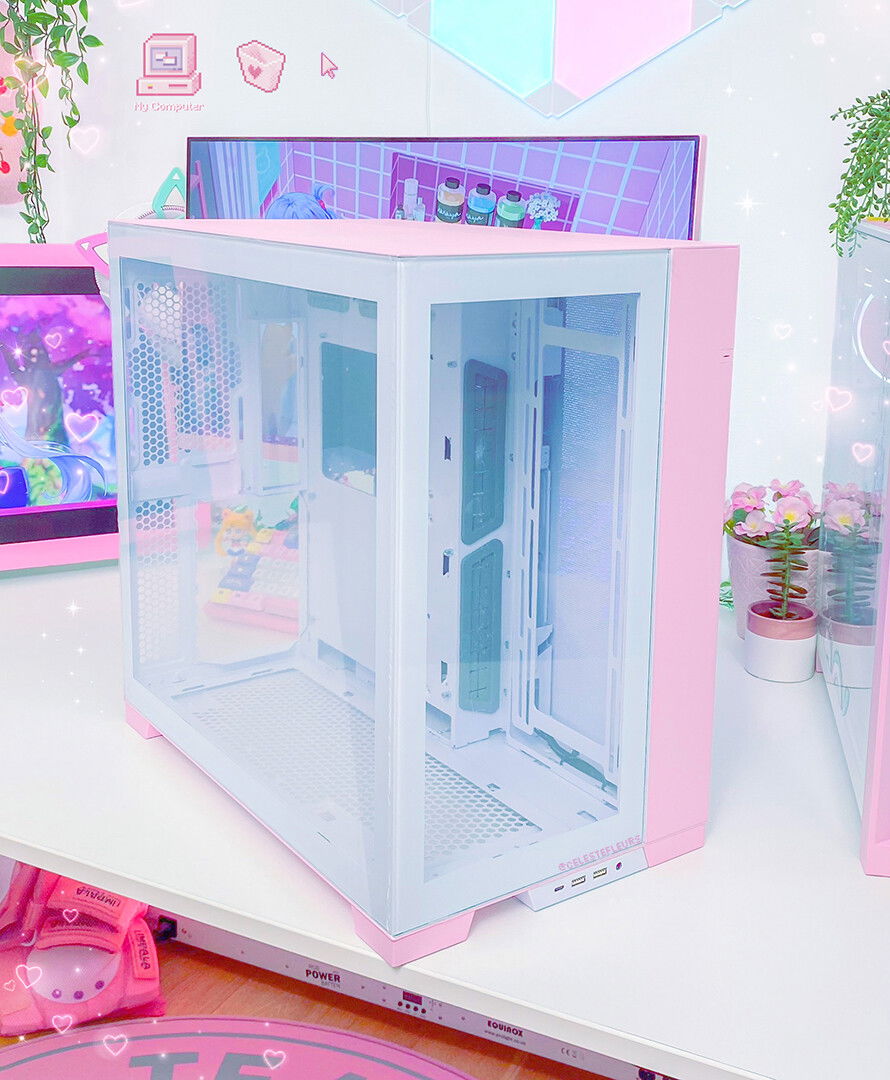 Pastel Pink Cat ♡ pink and white PC build (gaming + video editing ...