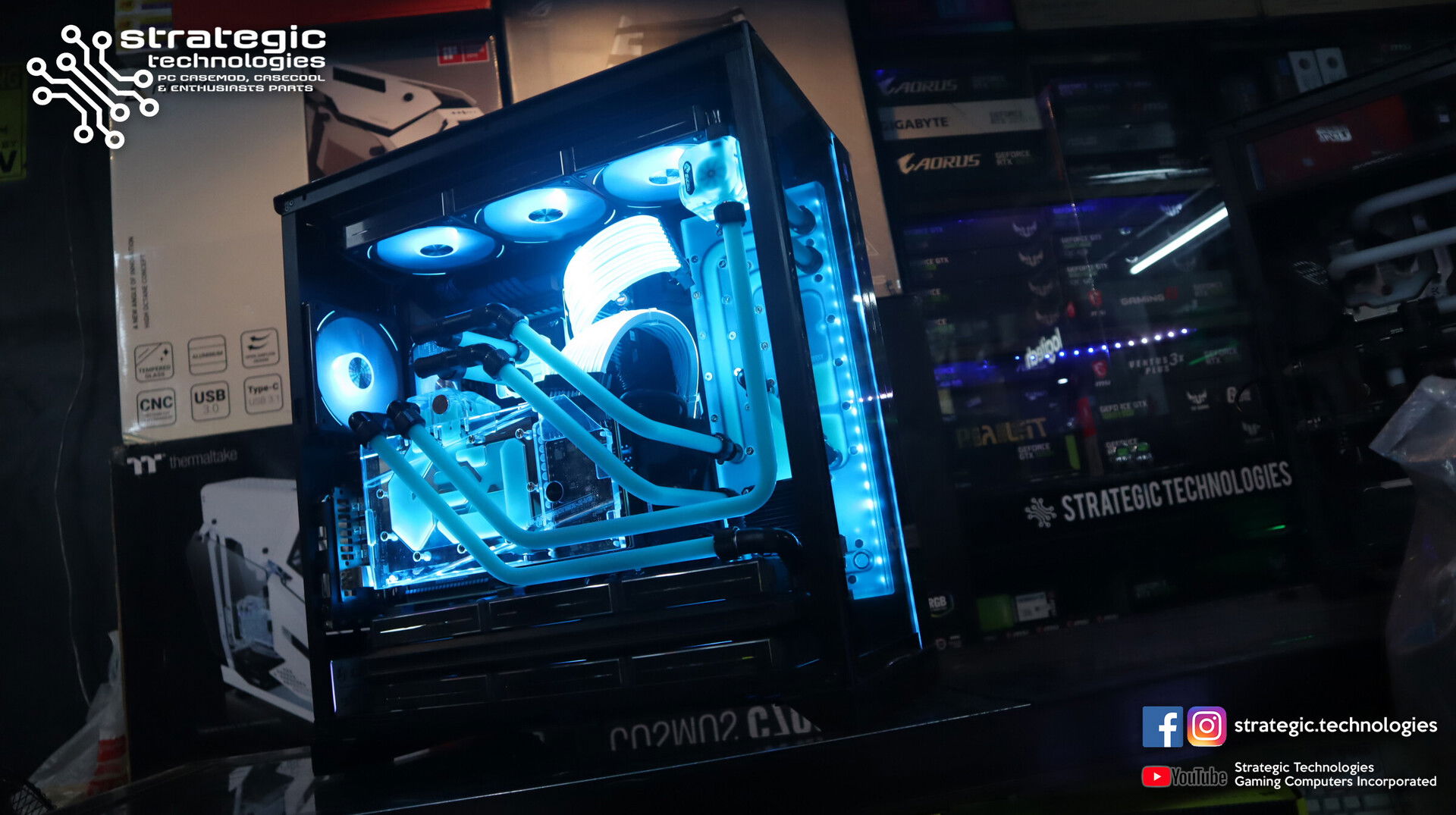 011 Dynamic XL - Teal custom liquid cooling » builds.gg