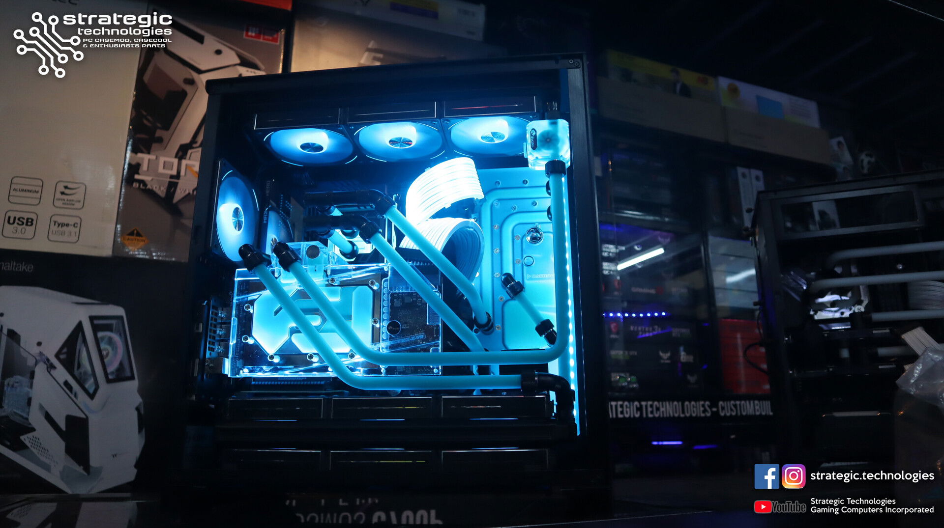 011 Dynamic XL - Teal custom liquid cooling » builds.gg