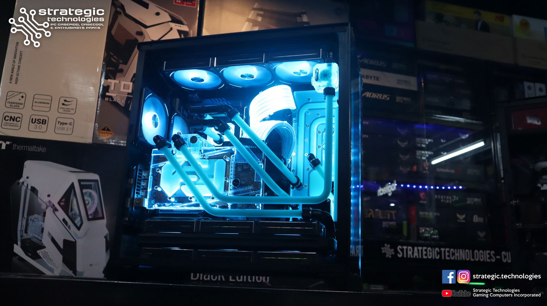 011 Dynamic XL - Teal custom liquid cooling » builds.gg