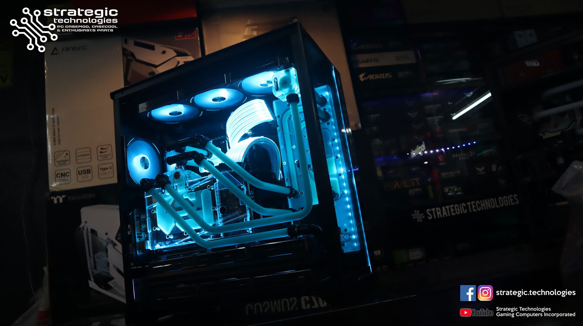 011 Dynamic XL - Teal custom liquid cooling » builds.gg