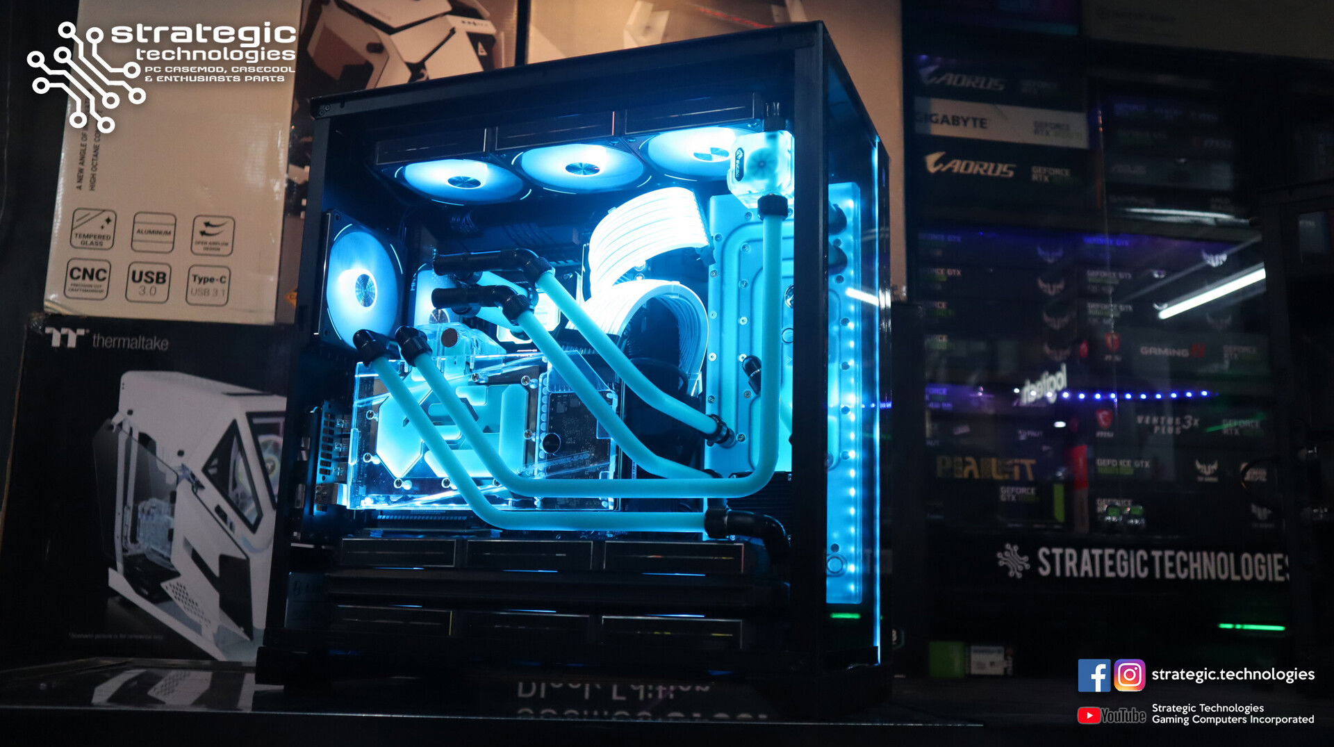 011 Dynamic XL - Teal custom liquid cooling » builds.gg