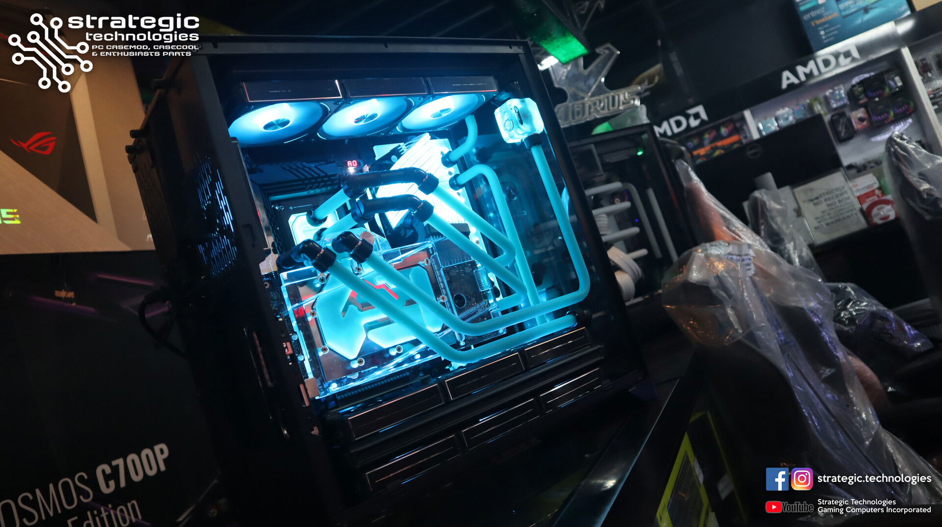 011 Dynamic XL - Teal custom liquid cooling » builds.gg