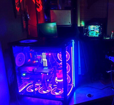 Thermaltake tower 100 custom carbon fiber panel. Dual radiator » builds.gg