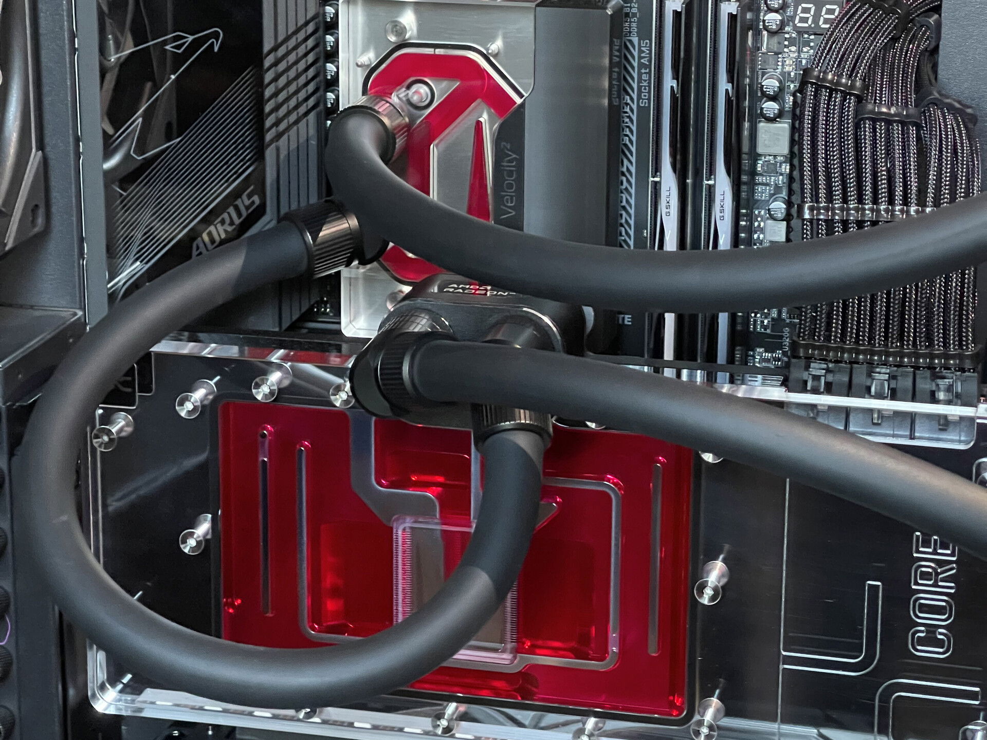 NV7 Black with EK ZMT soft tubes and Red RGB theme » builds.gg