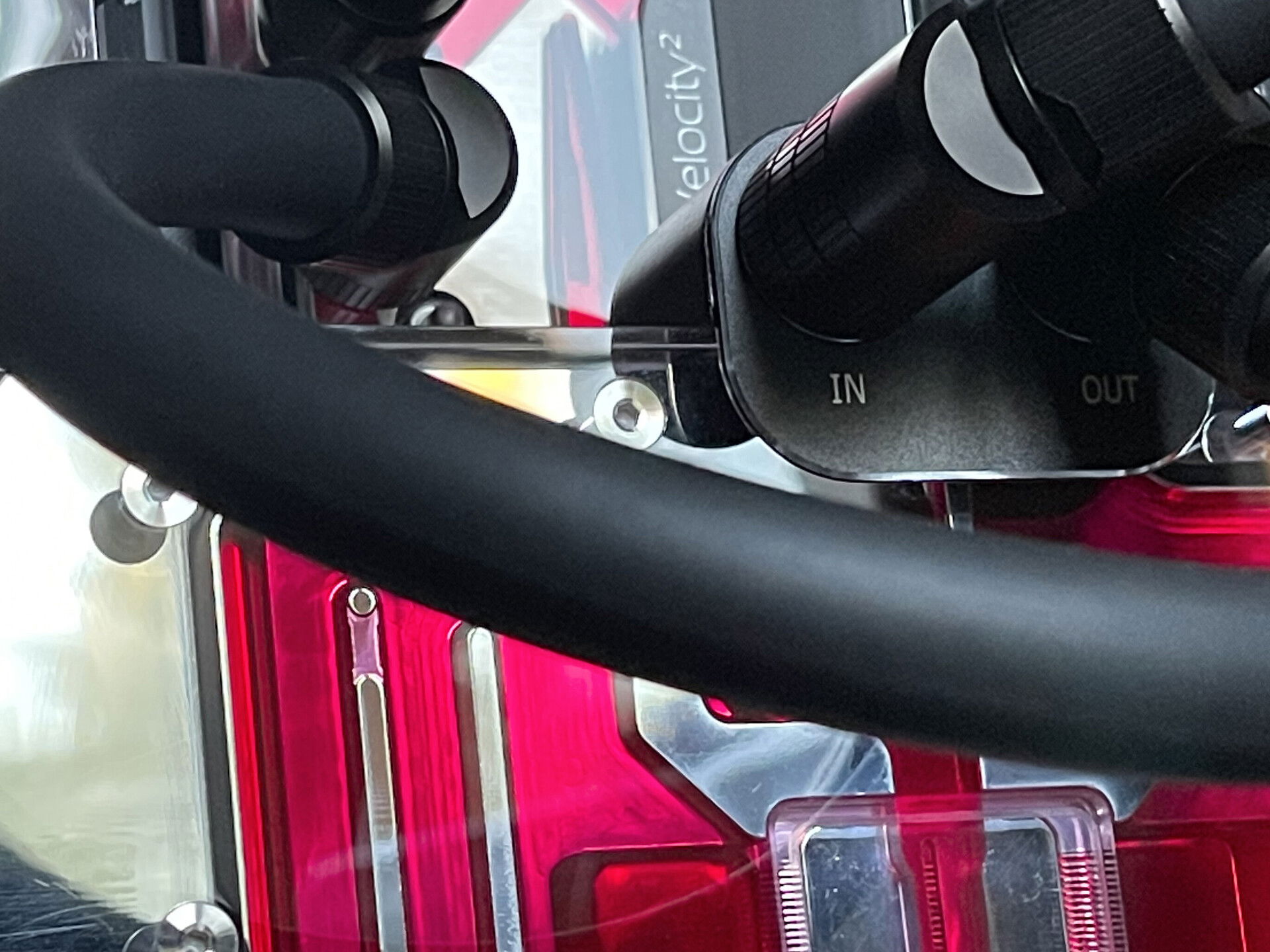 NV7 Black with EK ZMT soft tubes and Red RGB theme » builds.gg