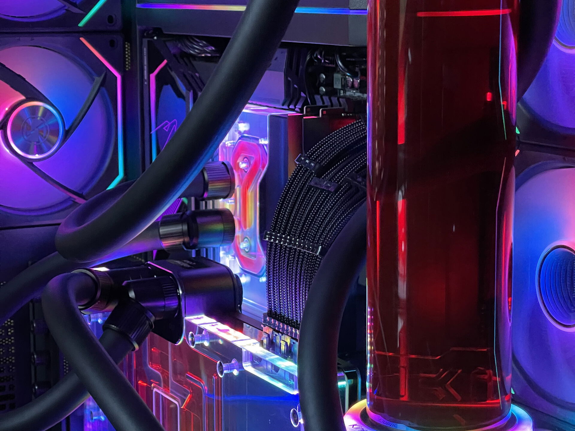 NV7 Black with EK ZMT soft tubes and Red RGB theme » builds.gg