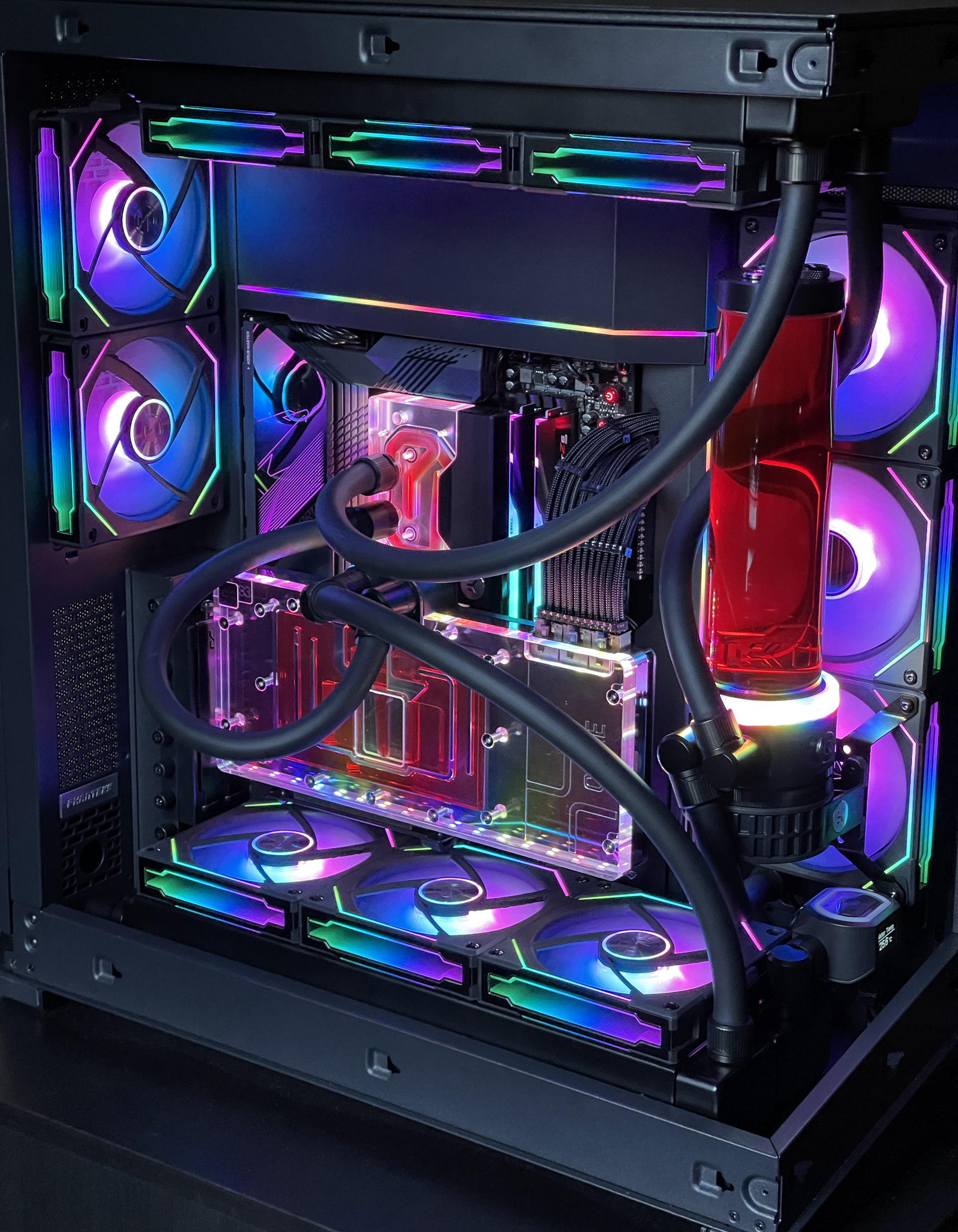 NV7 Black with EK ZMT soft tubes and Red RGB theme » builds.gg