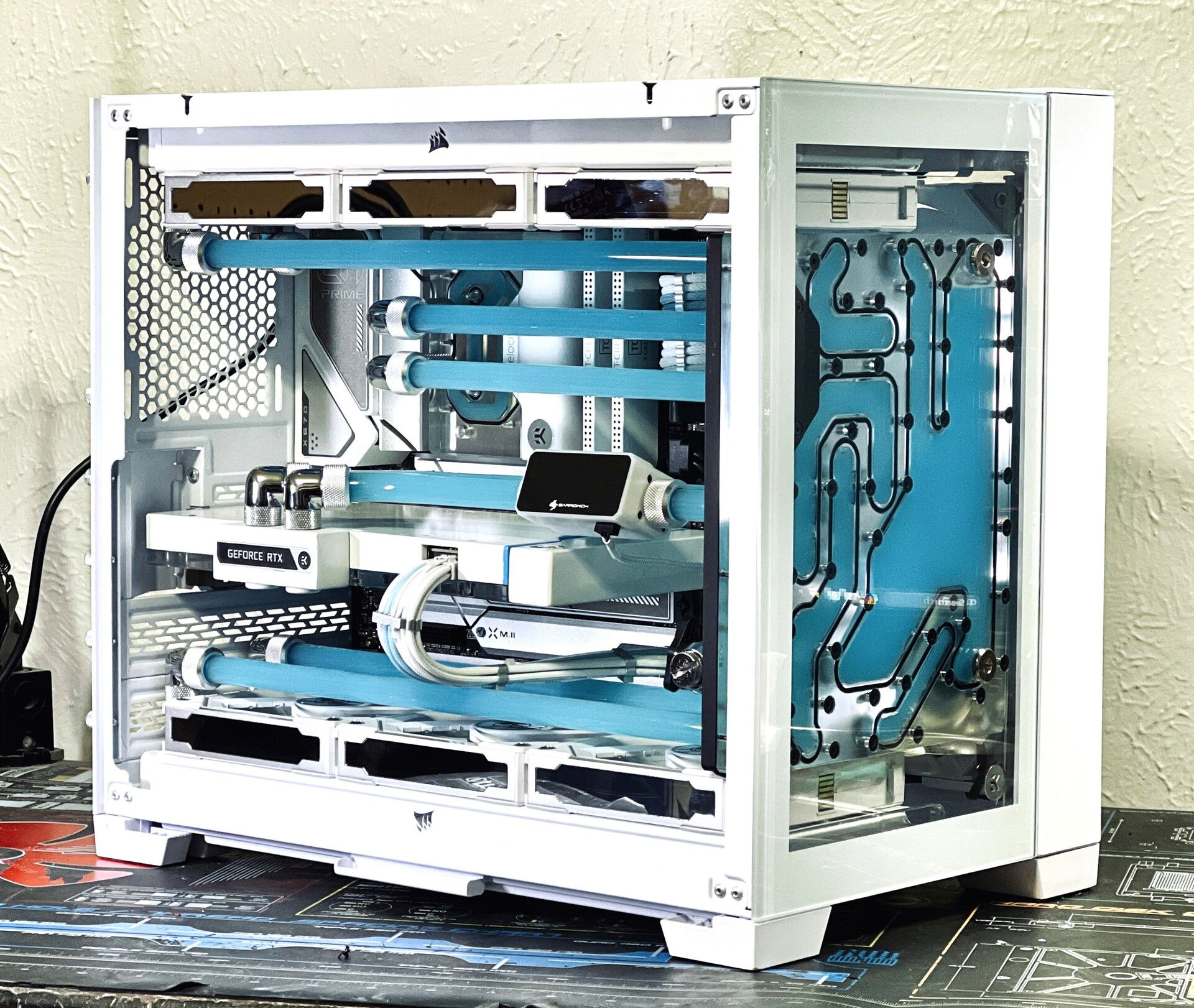 Lian Li O11D Mini with dual 360 rad custom loop » builds.gg