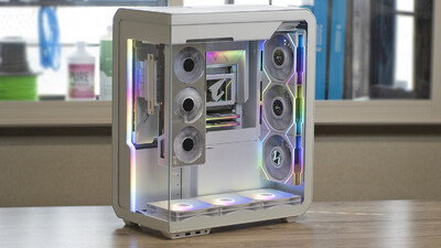 Lian Li O11 XL, custom loop, front distro plate, black & yellow » builds.gg