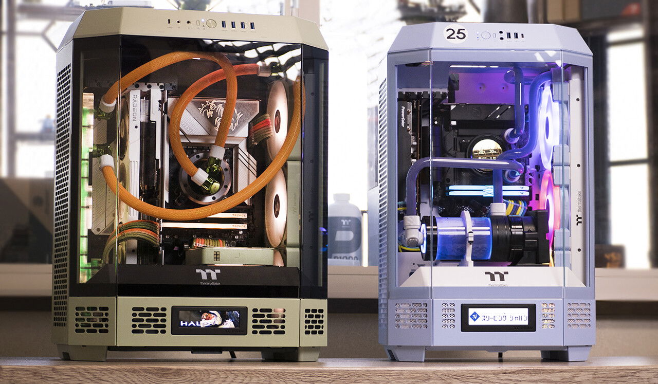 Thermaltake The Tower 600 HALO Theme Custom Water Cooling PC build Soft ...