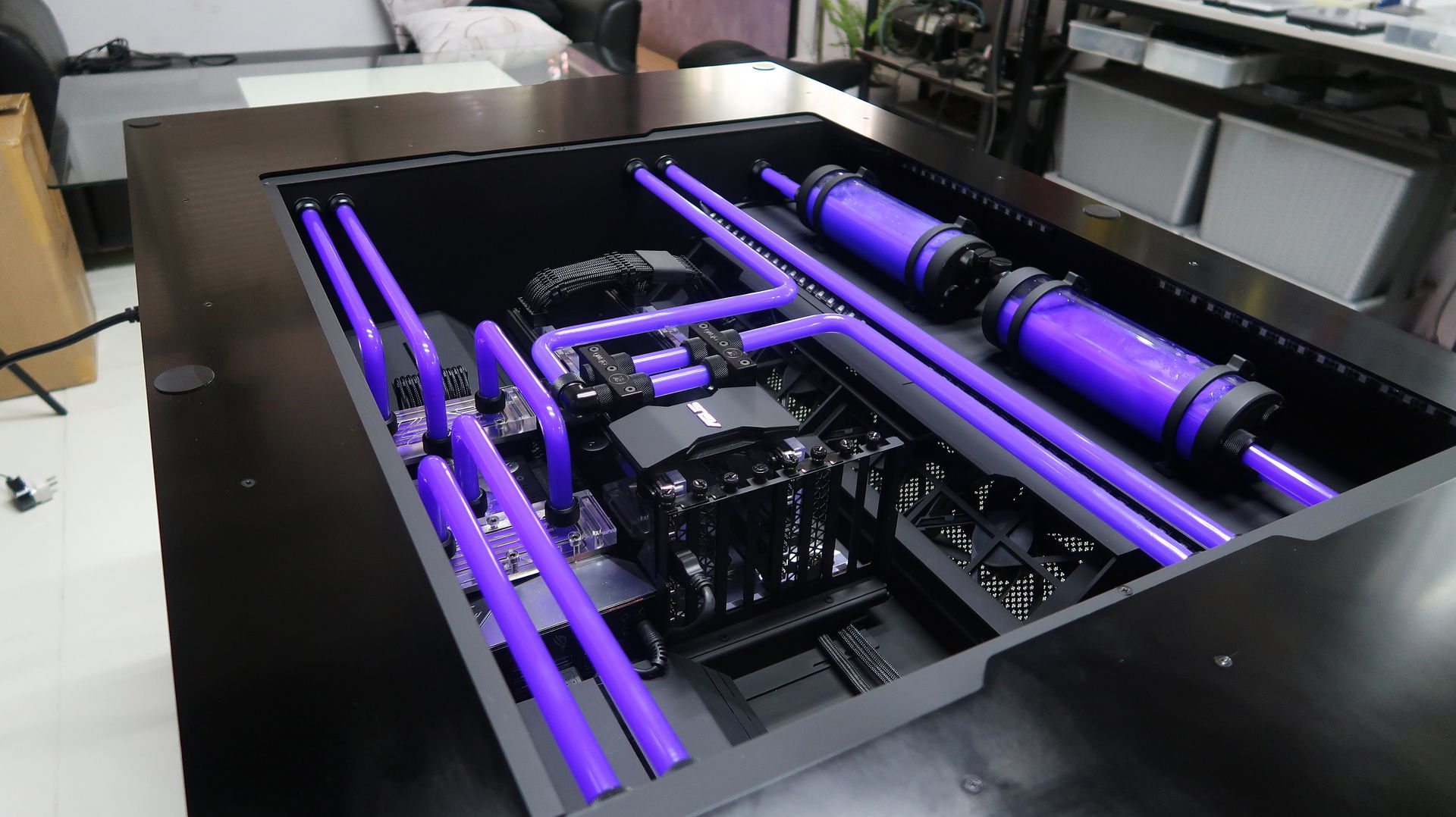 Custom Pc Build #40 "Genesis" Lian Li Dk-04 Beastly Watercooled Desk PC ...