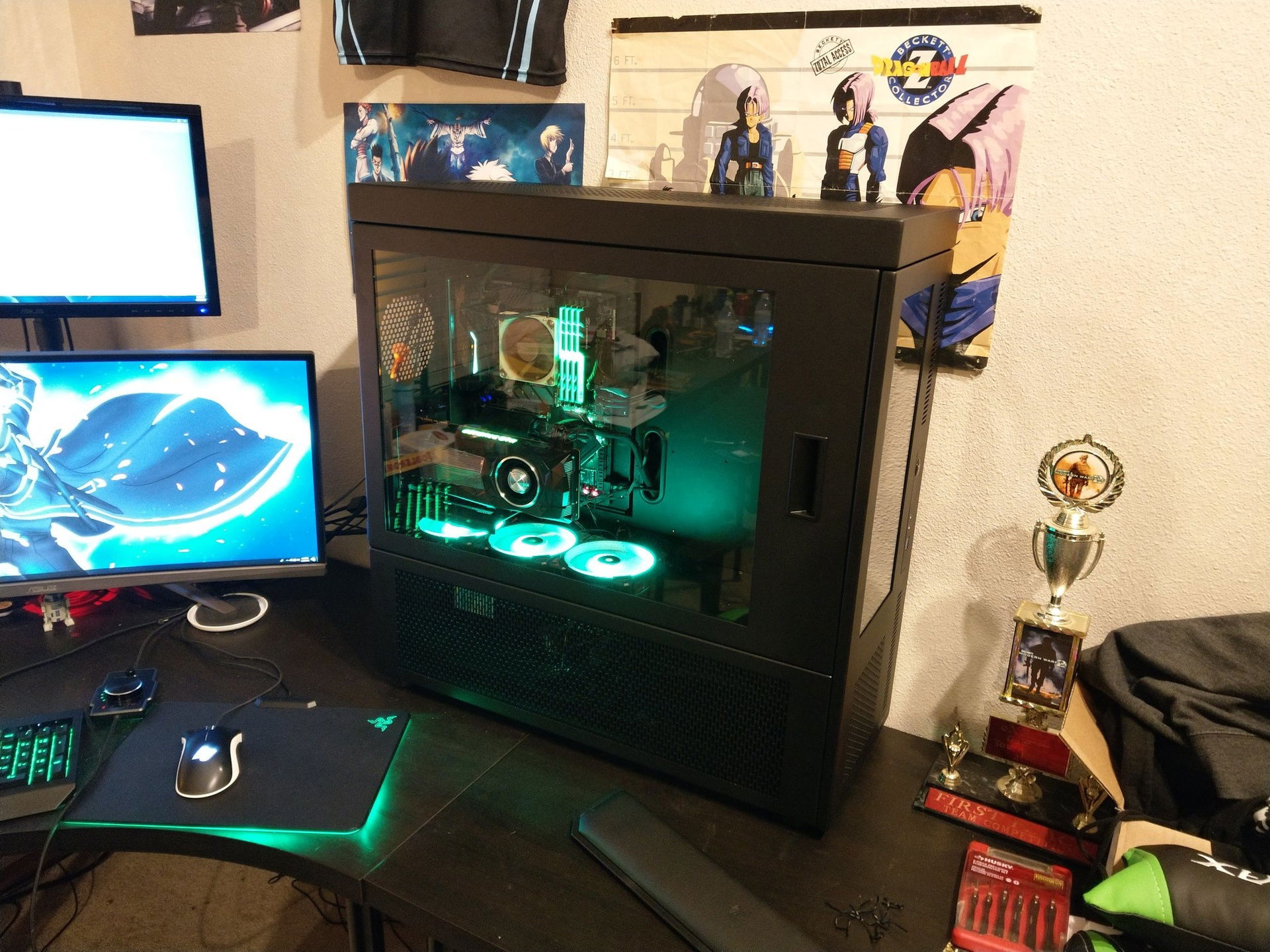 First Dual-Loop Hardline Build (Black and Green w/ UV) » builds.gg