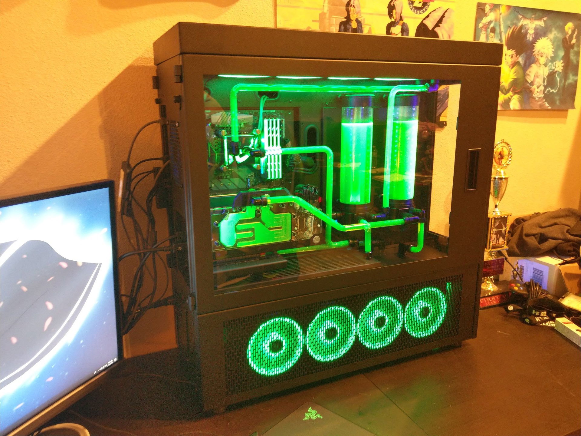 First Dual-Loop Hardline Build (Black and Green w/ UV) » builds.gg